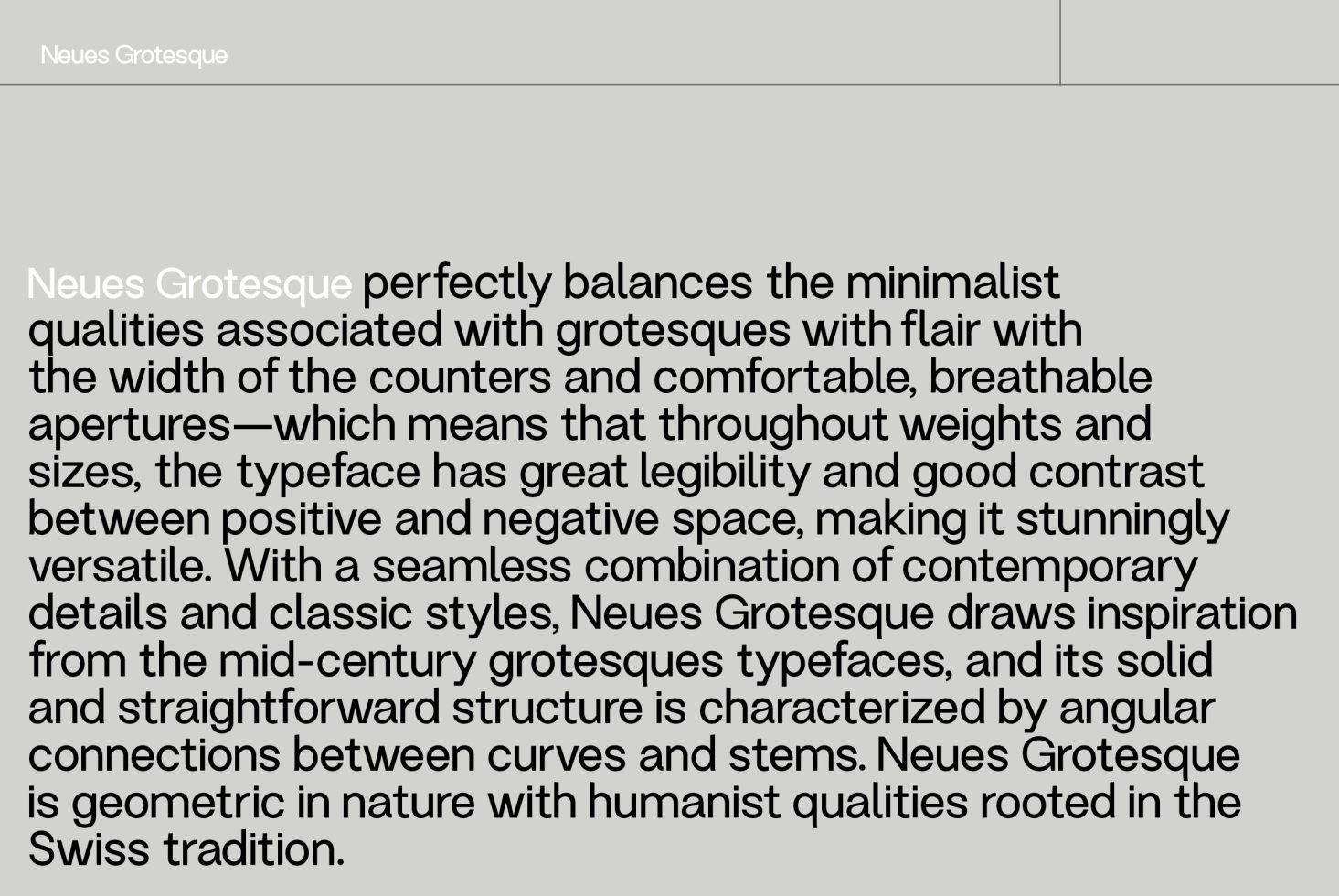 Neues Grotesque, Sans Serif Font | Supply.Family