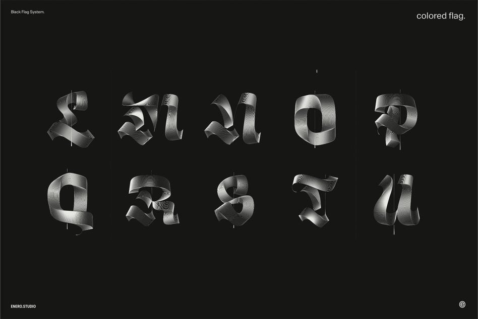 Illuminated Black Letters, Vector Graphic | Supply.Family