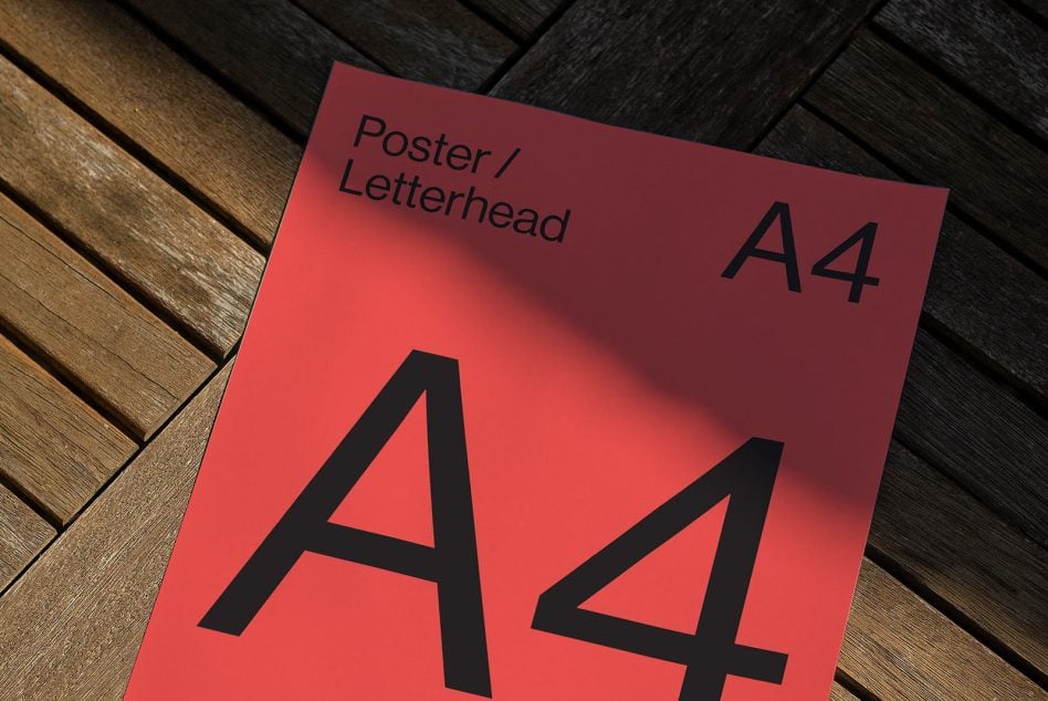 A4 Poster Table Mockup 02, Poster Mockup | Supply.Family