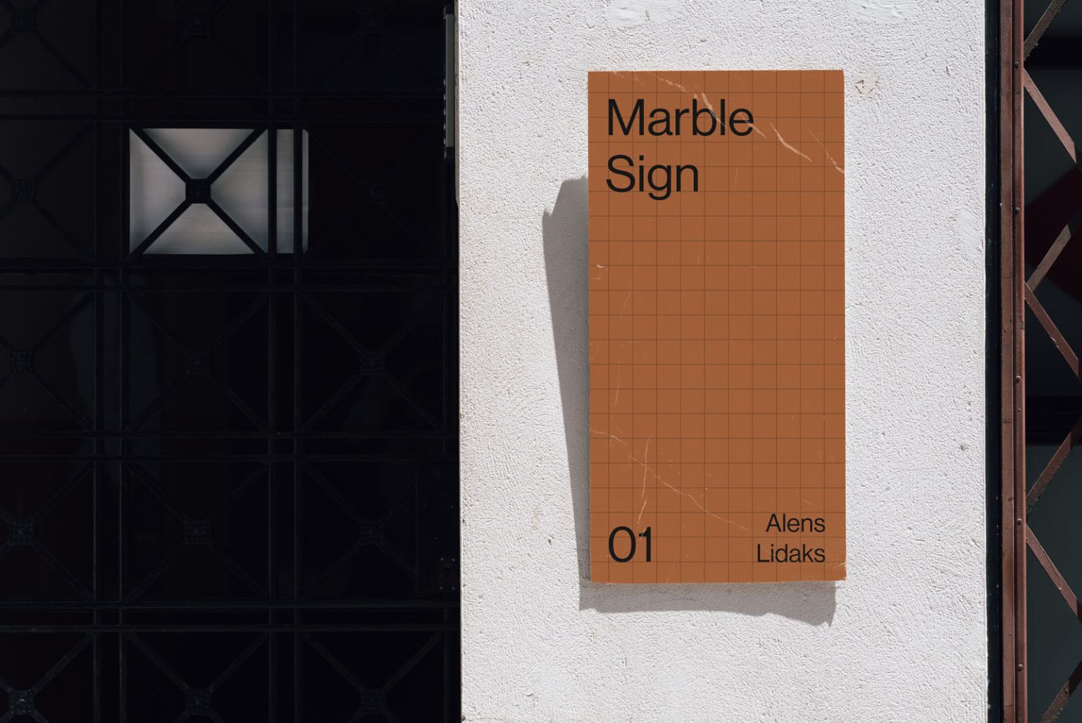 Marble Sign AL 01, Outdoor Mockup | Supply.Family