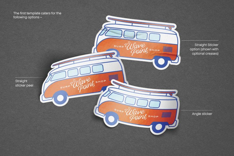 Custom Shape Sticker Mockup — Supply.Family