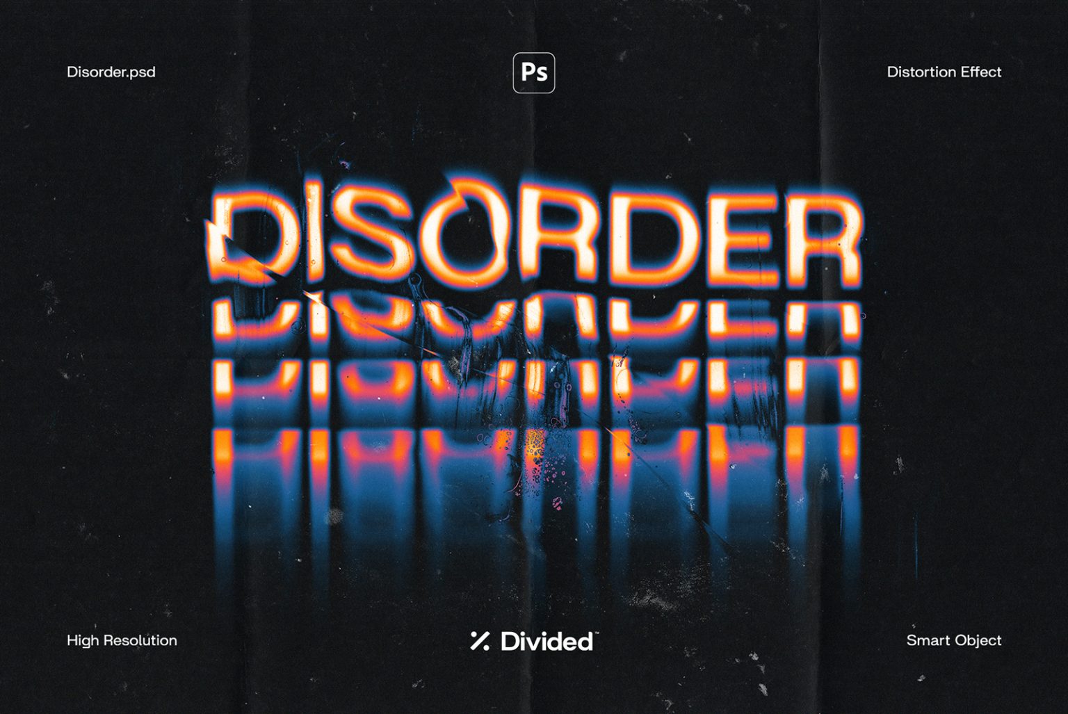 Disorder Text Distortion Effect, Photoshop Effect Graphic | Supply.Family