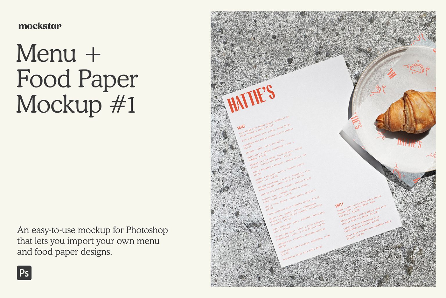 Menu + Food Paper Mockup #1, Object Mockup | Supply.Family