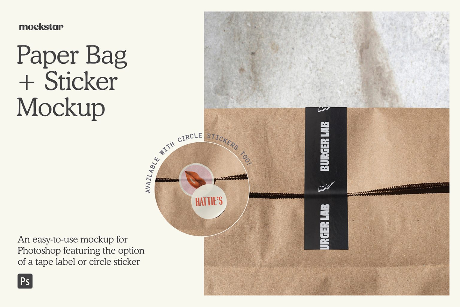 Paper Bag + Sticker Mockup, Object Mockup | Supply.Family