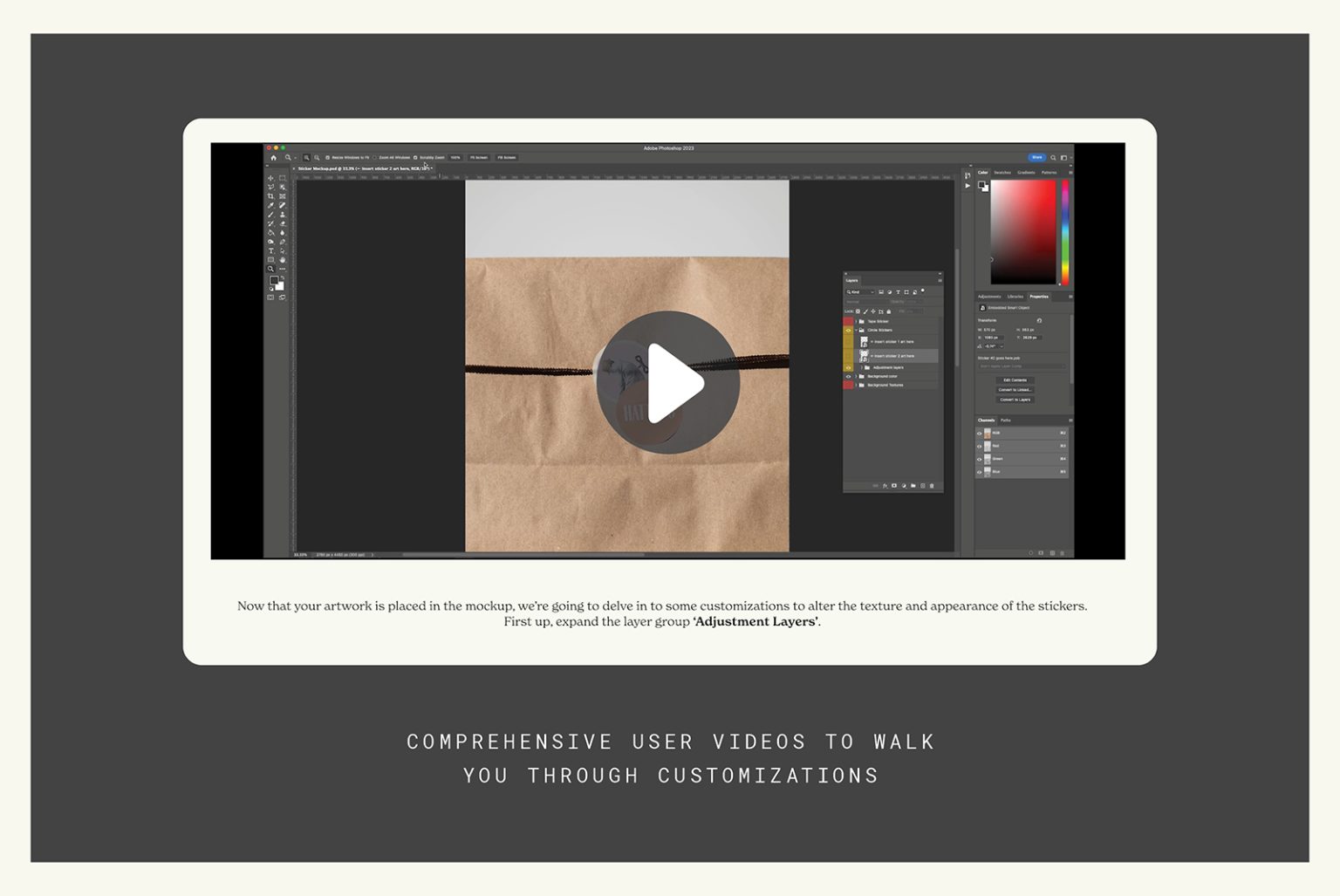 Paper Bag + Sticker Mockup, Object Mockup | Supply.Family