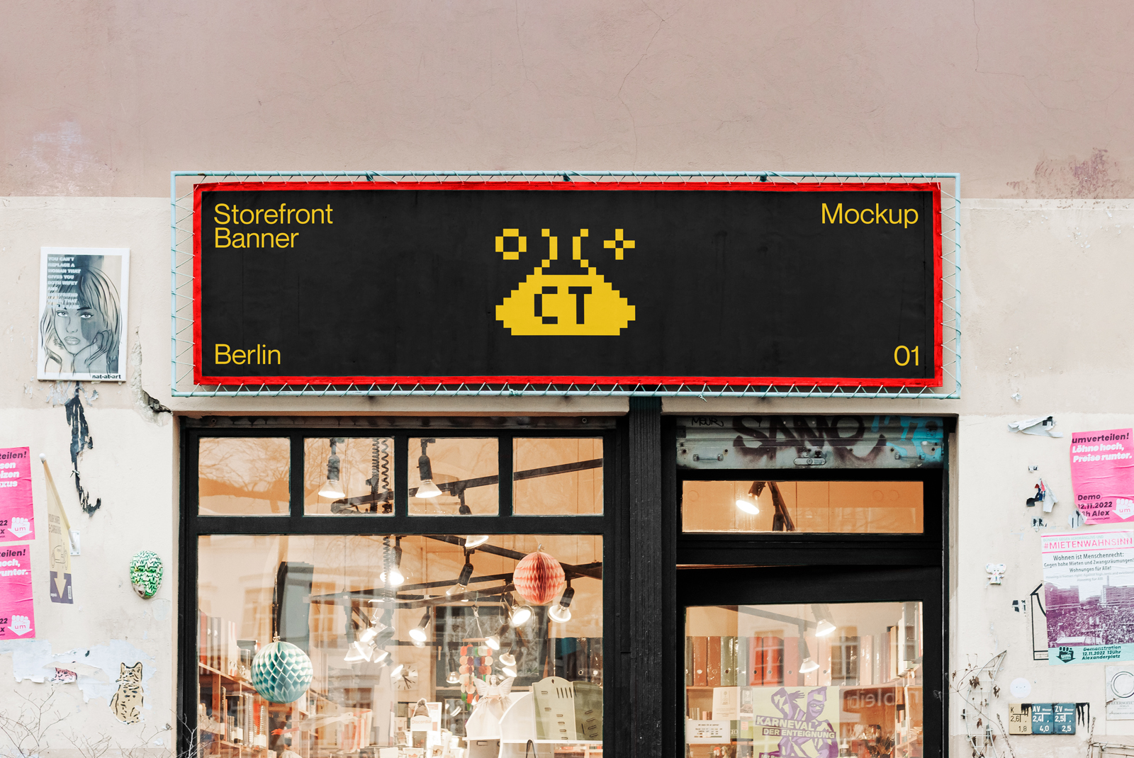 Storefront Banner Mockup BLN 01, Outdoor Mockup | Supply.Family