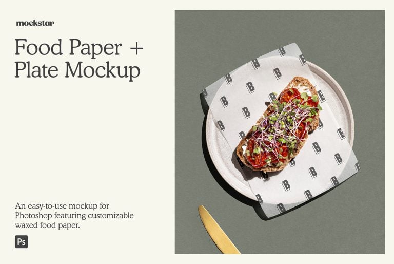 Food Grade Paper + Plate Mockup, Object Mockup | Supply.Family