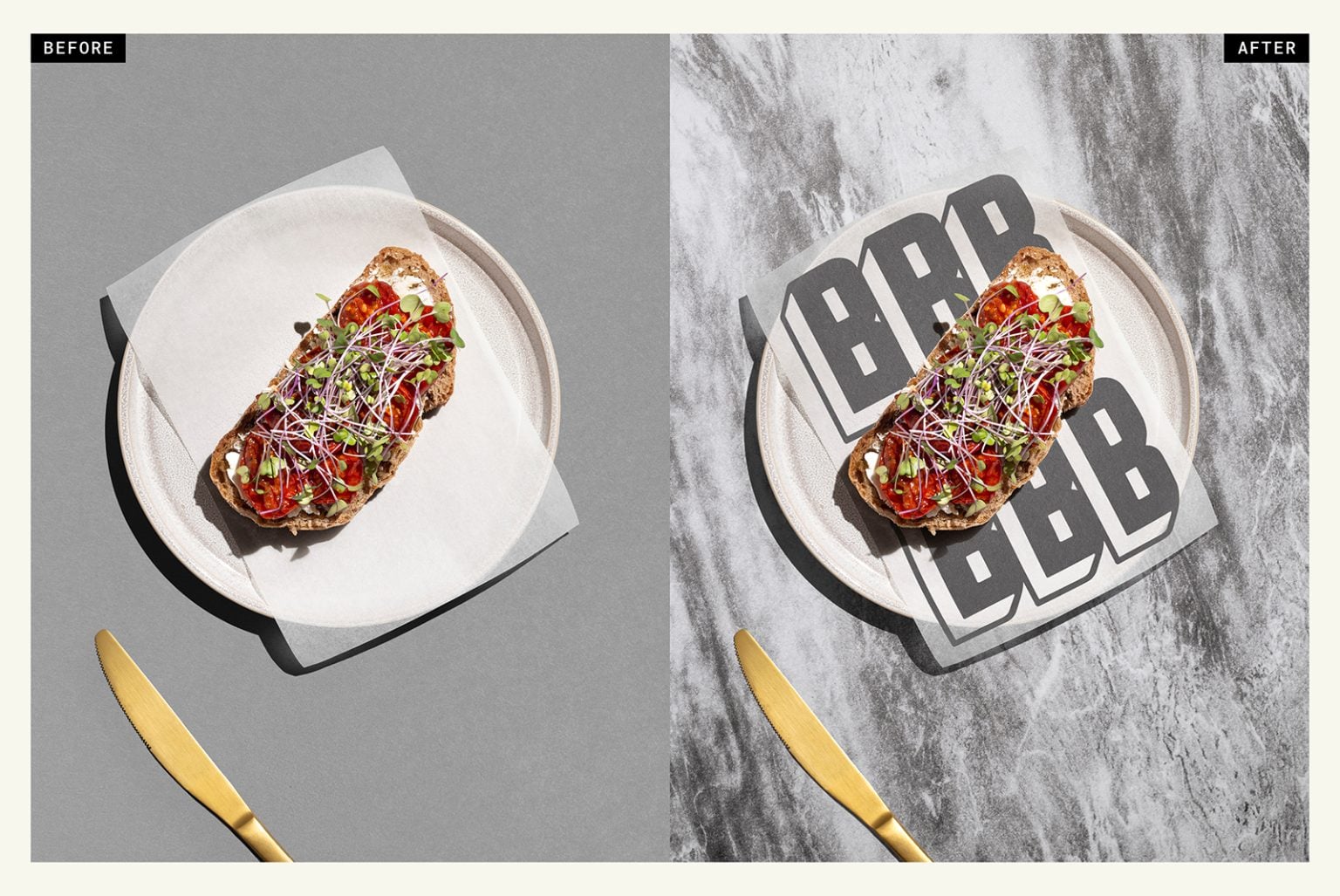 Food Grade Paper + Plate Mockup, Object Mockup | Supply.Family