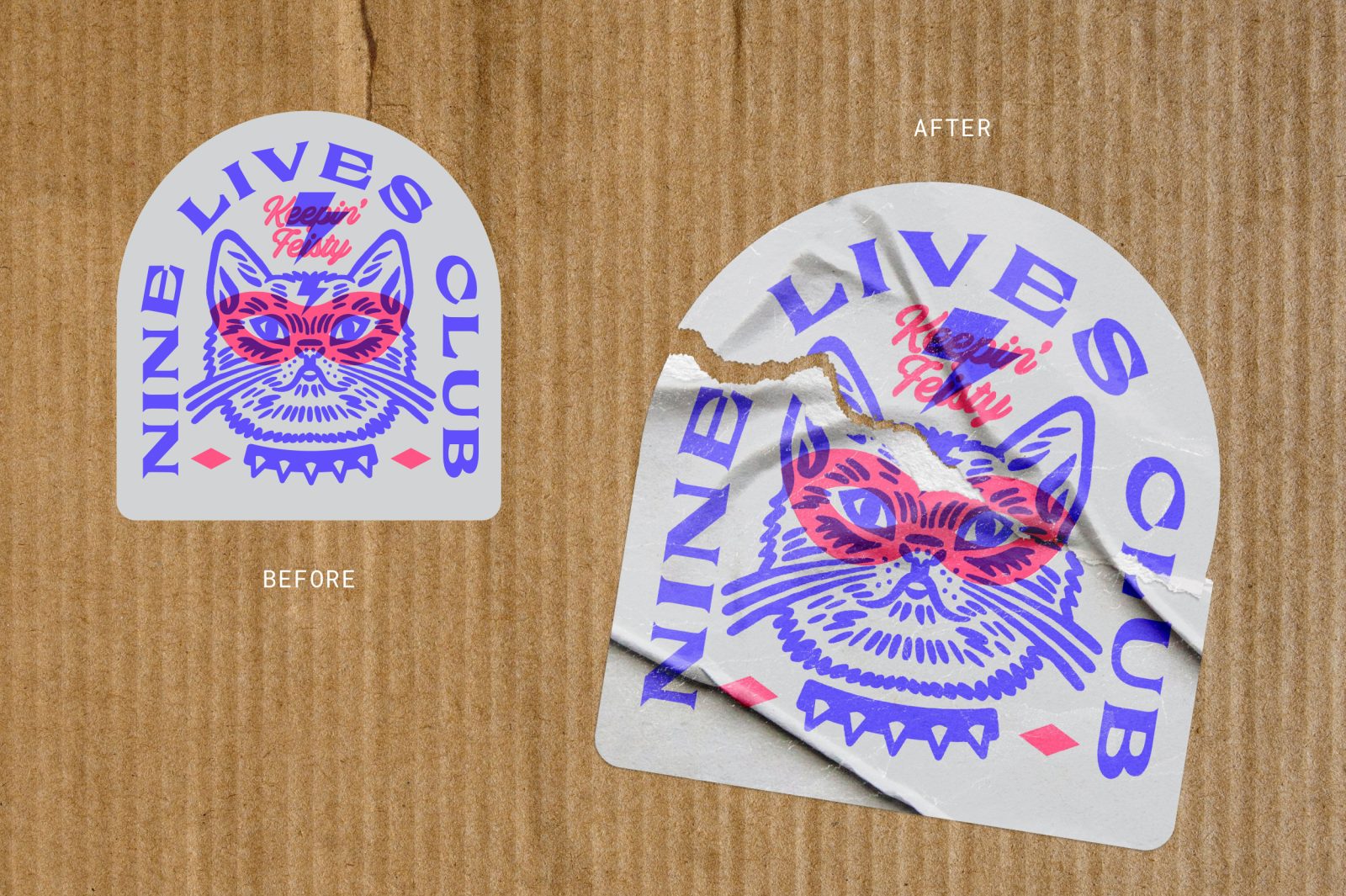 Ripped Sticker Mockup, Packaging Mockup | Supply.Family