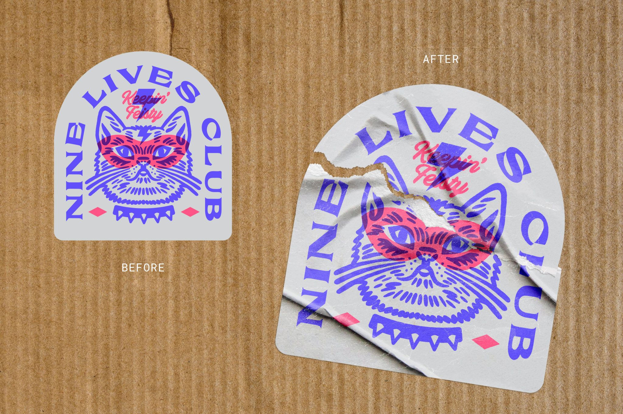 Ripped Sticker Mockup, Packaging Mockup | Supply.Family
