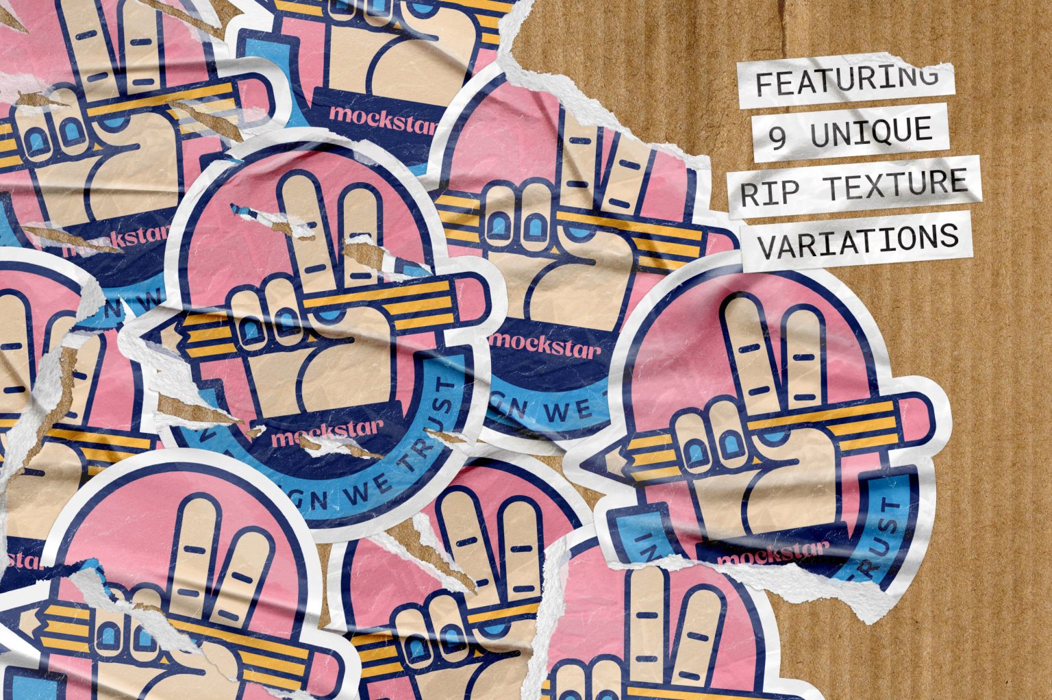 Ripped Sticker Mockup, Packaging Mockup | Supply.Family