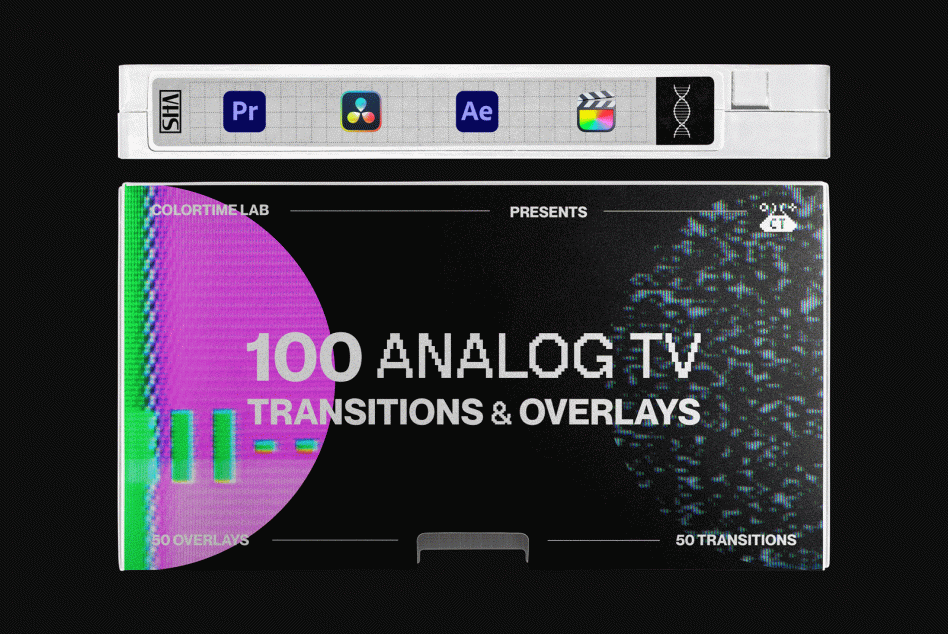 100 Analog TV 4k Transition & Overlay Bundle, Bundle Graphic | Supply ...