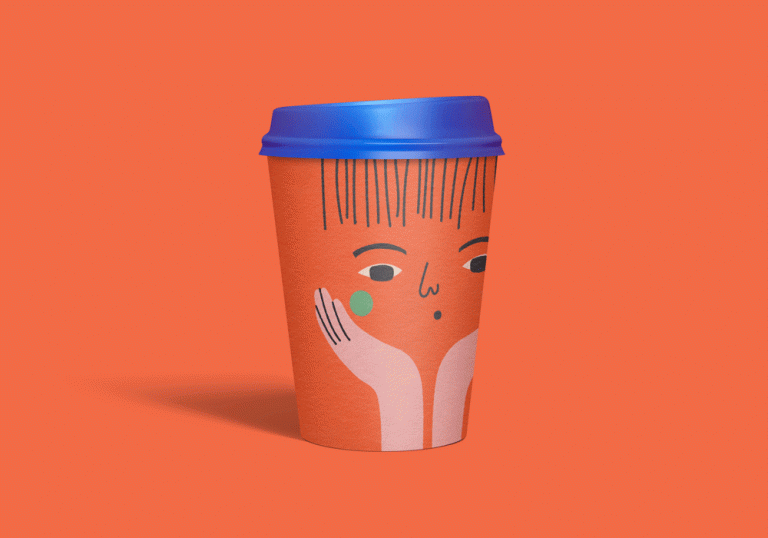 Stop-Motion Animated Coffee Cup Mockup, Packaging Mockup | Supply.Family