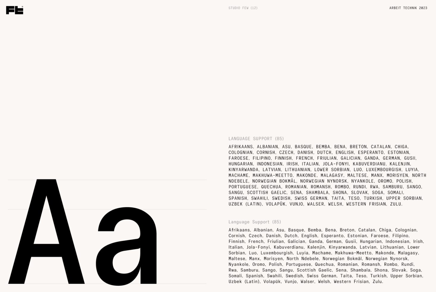 Arbeit Technik, Mono Font | Supply.Family
