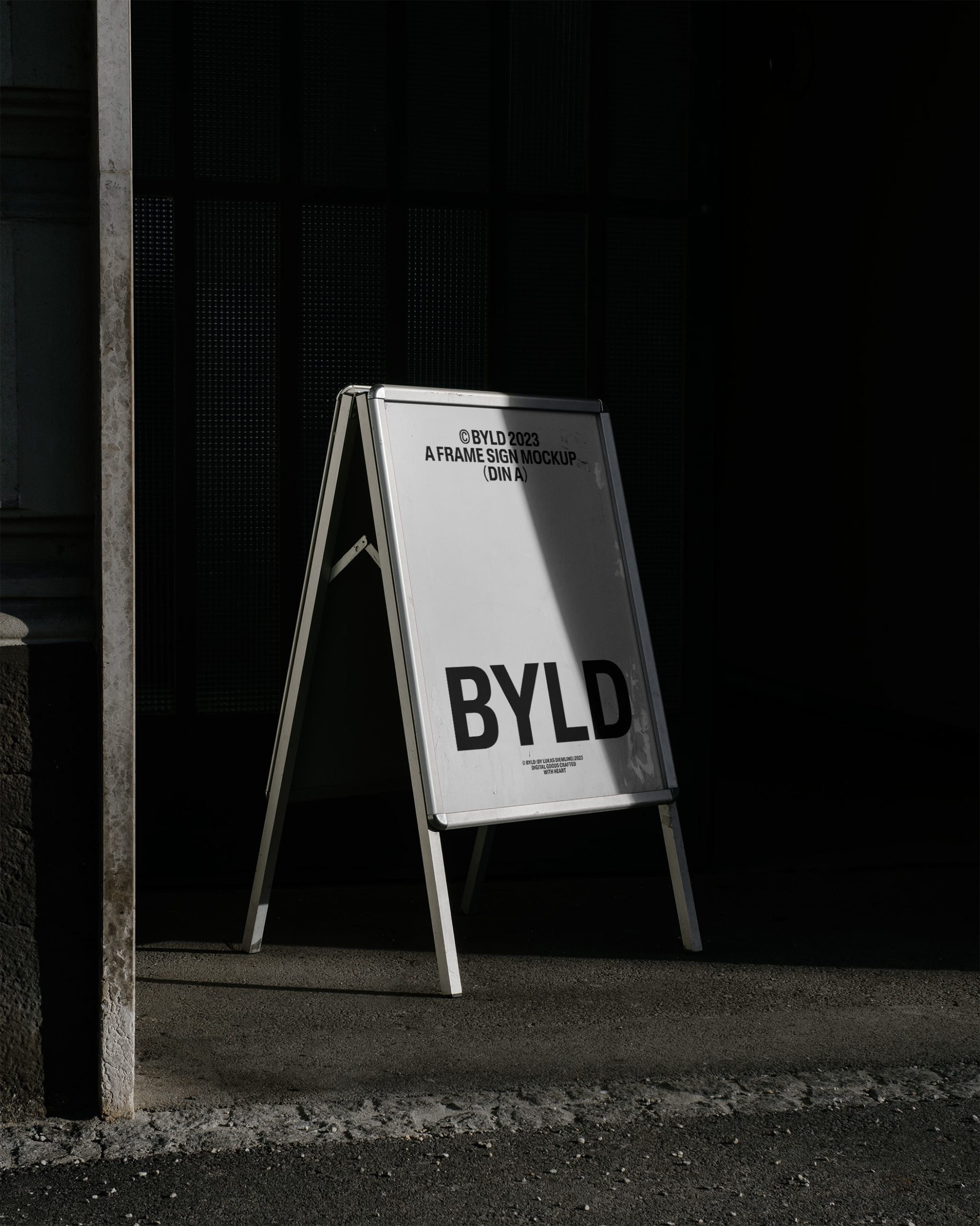 A Frame Sign 04 Mockup, Outdoor Mockup | Supply.Family