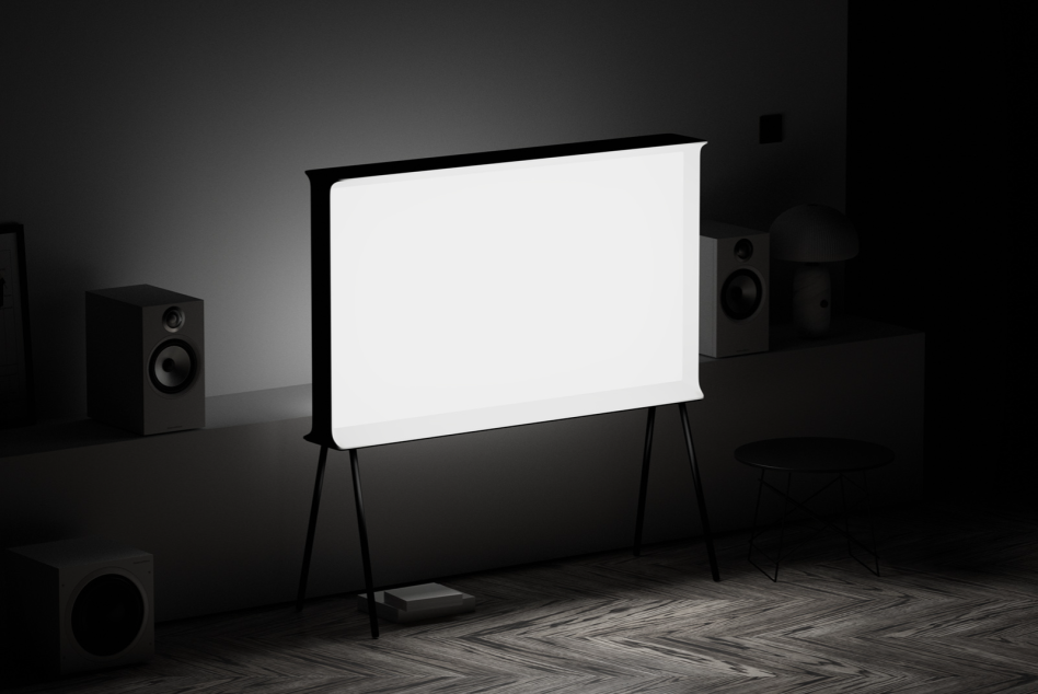 Samsung Serif TV Mockup, Poster Mockup | Supply.Family