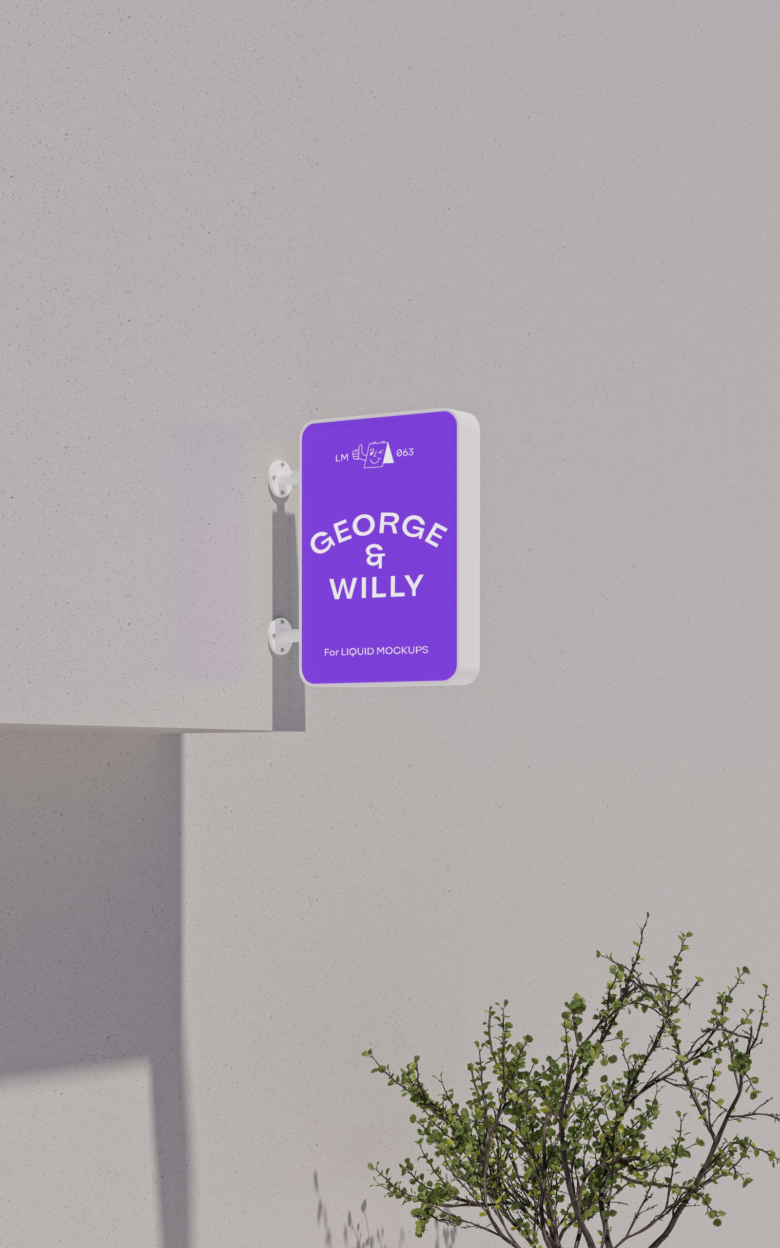 L-M-063-G&W-Rectangle-Light-Box-Sign, Outdoor Mockup | Supply.Family
