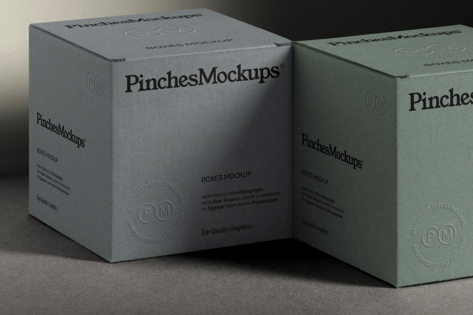 Embossed Boxes Mockup PMBM20, Object Mockup | Supply.Family