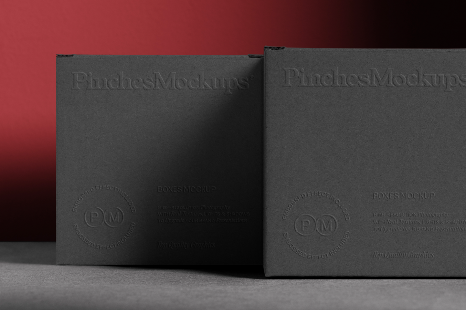 Embossed Square Boxes Mockup PMBM18, Object Mockup | Supply.Family