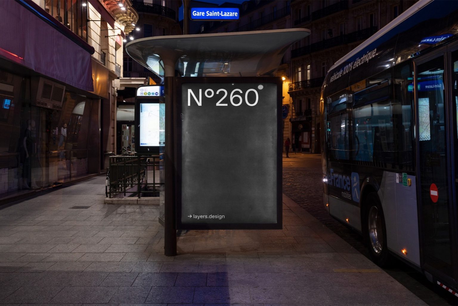 Bus Stop Poster Mockup — Layers N°260, | Supply.Family