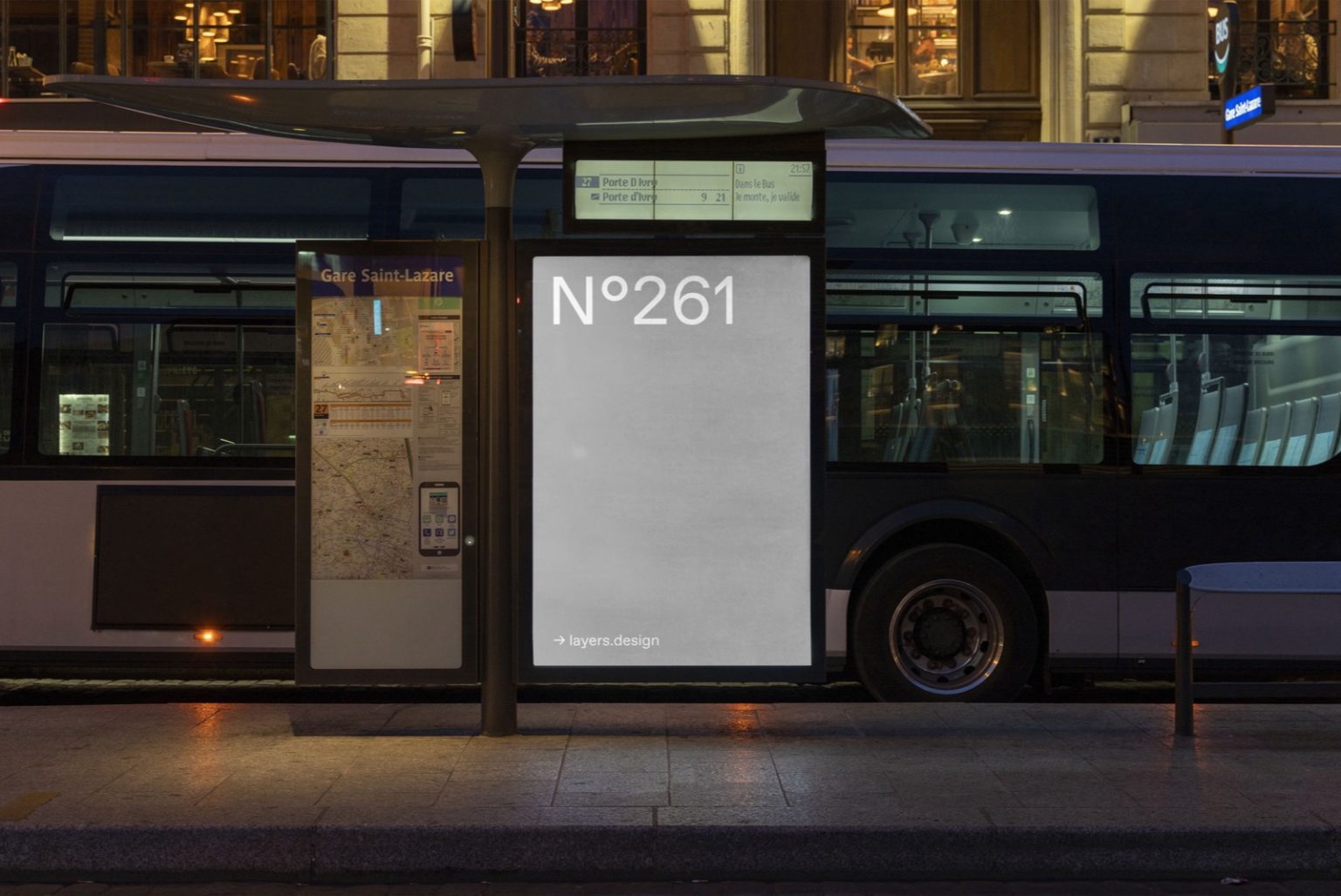 Bus Stop Poster Mockup — Layers N°261, | Supply.Family