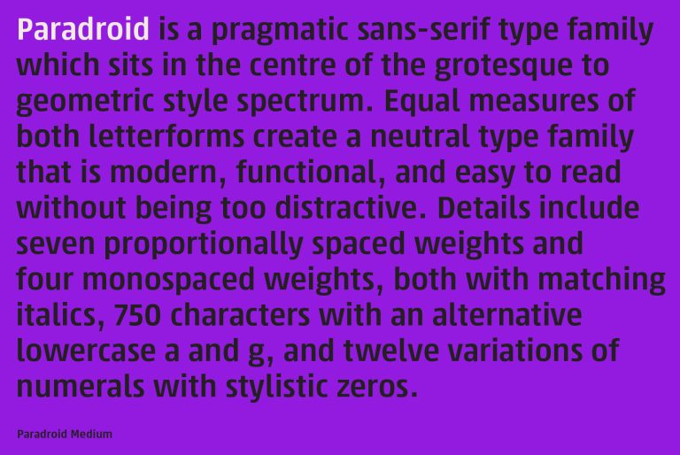 Paradroid, Sans Serif Font | Supply.Family