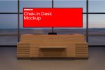 Check-in Desk Screen Mockup M09, Event Screen Mockup | Supply.Family
