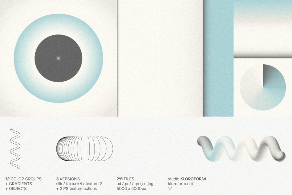 Gradients + Objects 2, Vector Graphic | Supply.Family