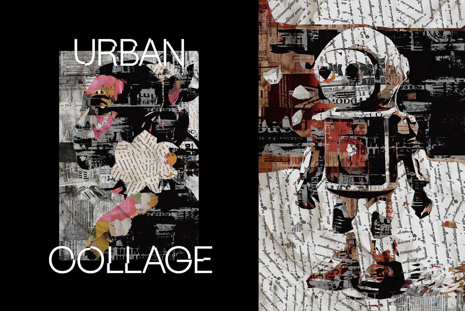 Urban Wall Photo Collage Creator, Photoshop Effect Graphic | Supply.Family