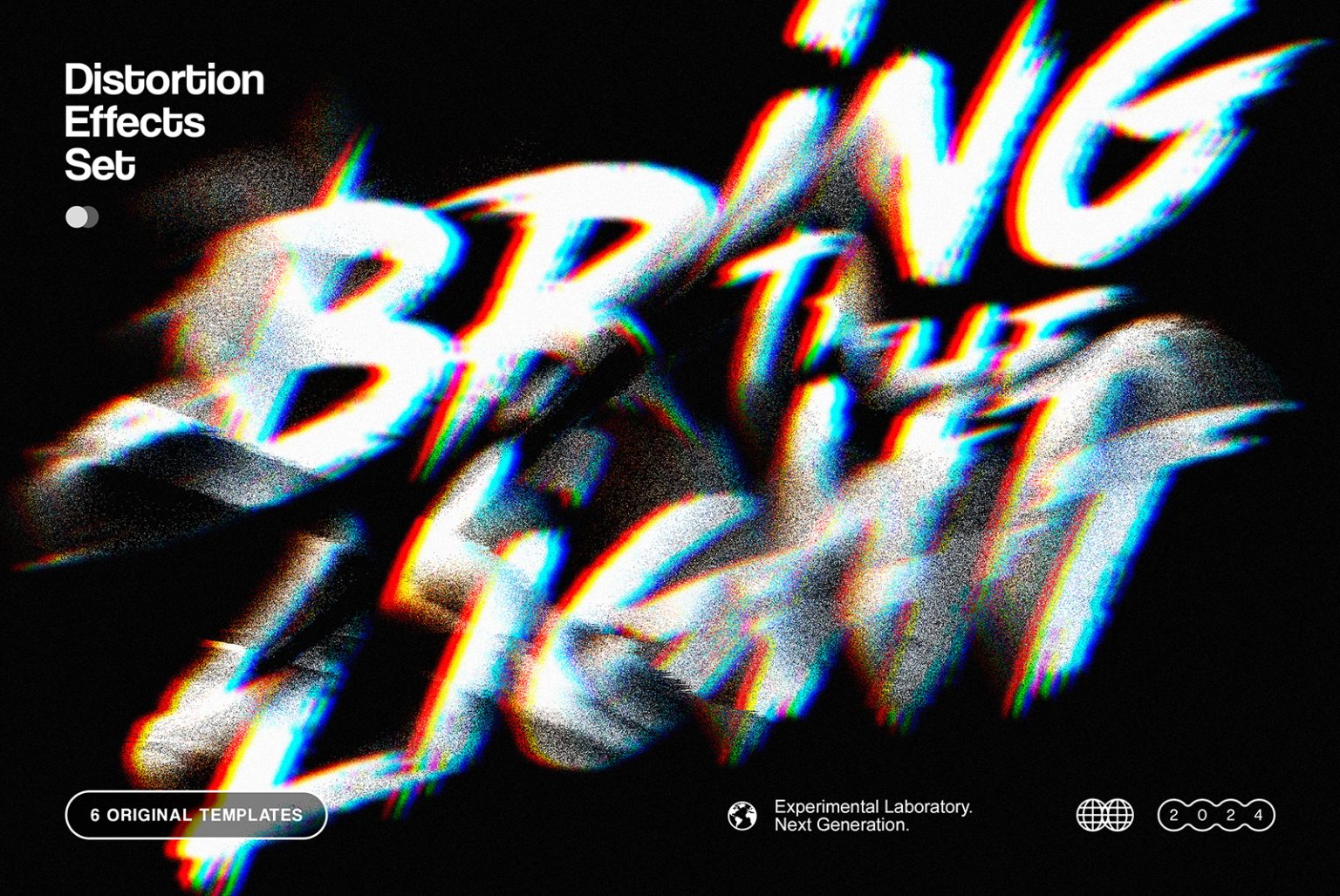 Glitch Distortion Text Effects Collection, Photoshop Effect Graphic ...