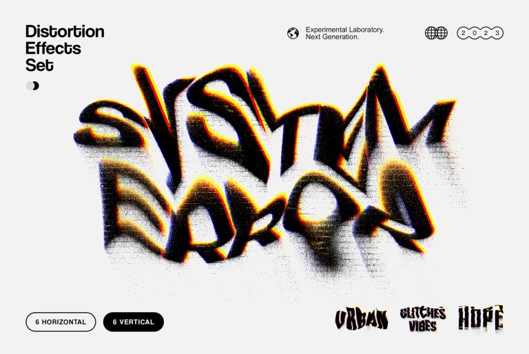 Distortion Text Effects Collection, Photoshop Effect Graphic | Supply ...