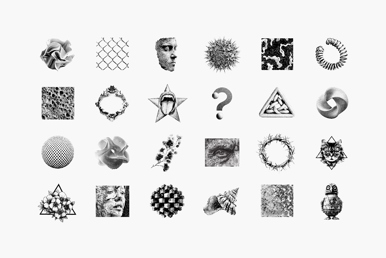Dithering Bitmap Vector Shapes Collection, Vector Graphic | Supply.Family