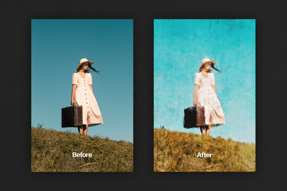 Oil Painting Photo Effect, Photoshop Effect Graphic | Supply.Family