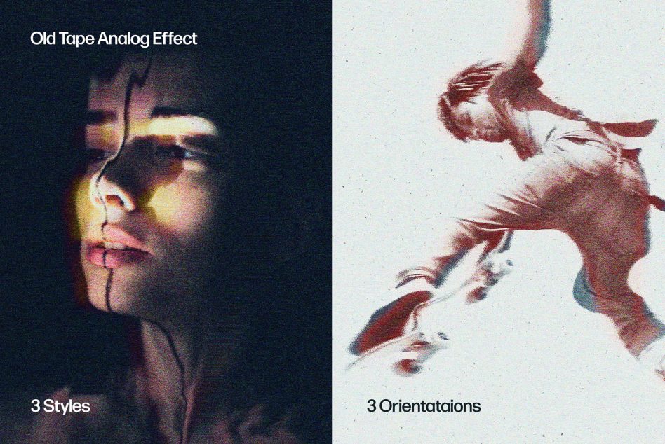 Old Tape Analog Effect, Photoshop Effect Graphic | Supply.Family