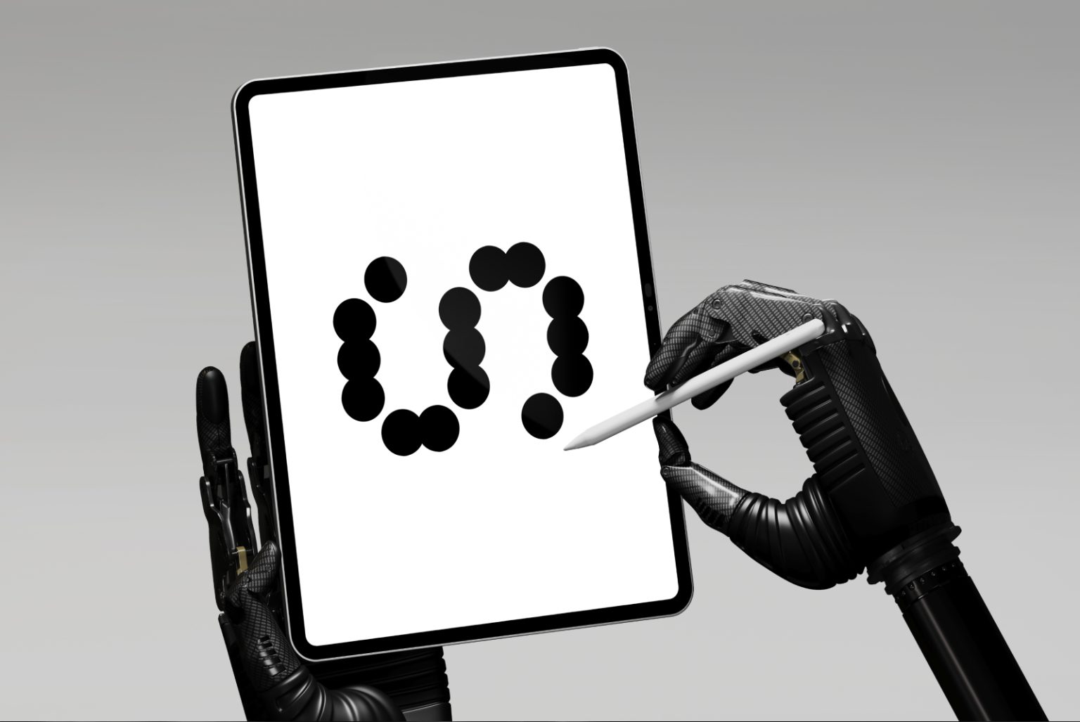 Robot Hand iPad Pro Mockup 02, Tech Mockup | Supply.Family