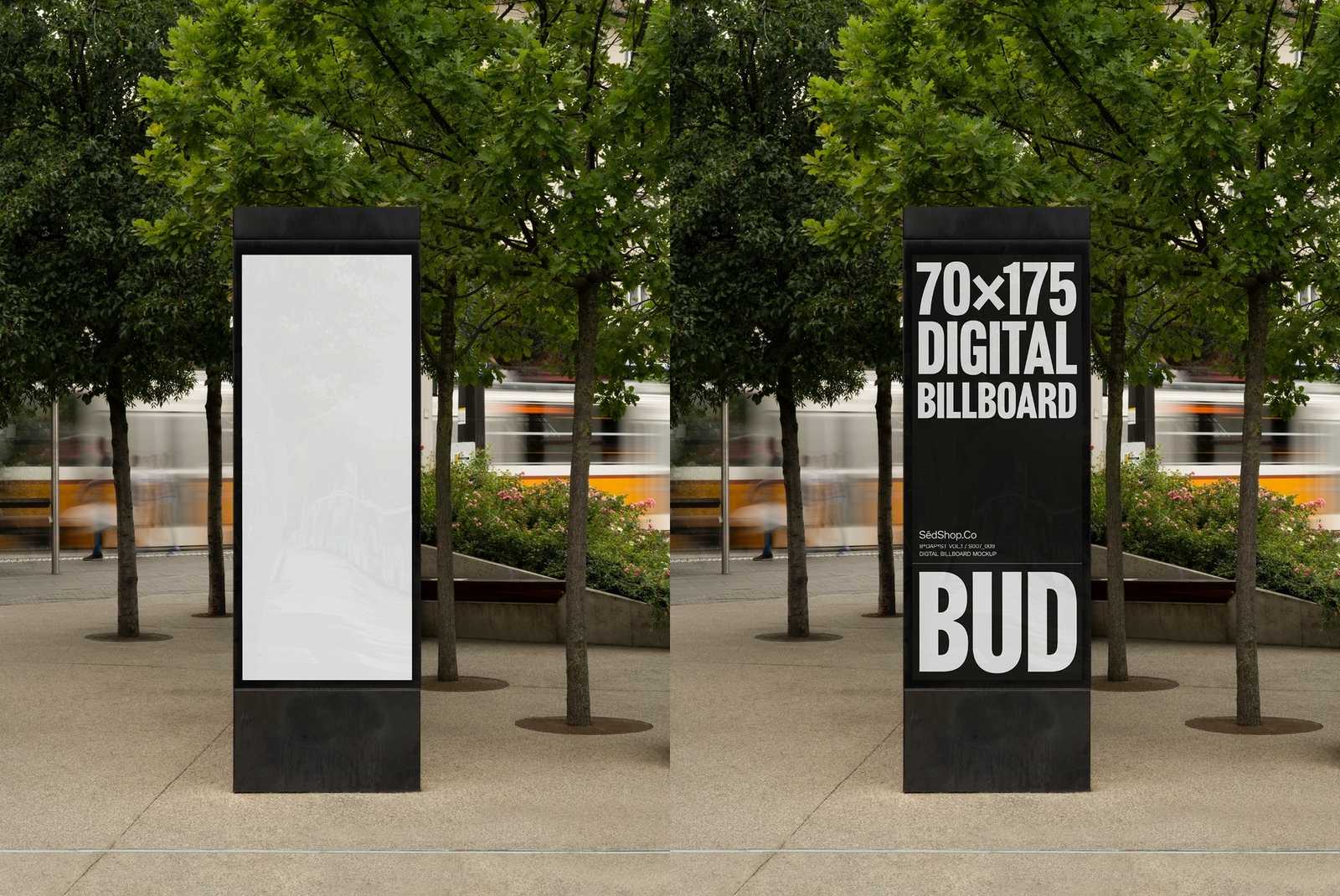 Digital Billboard Mockup S007-009, Outdoor Mockup | Supply.Family