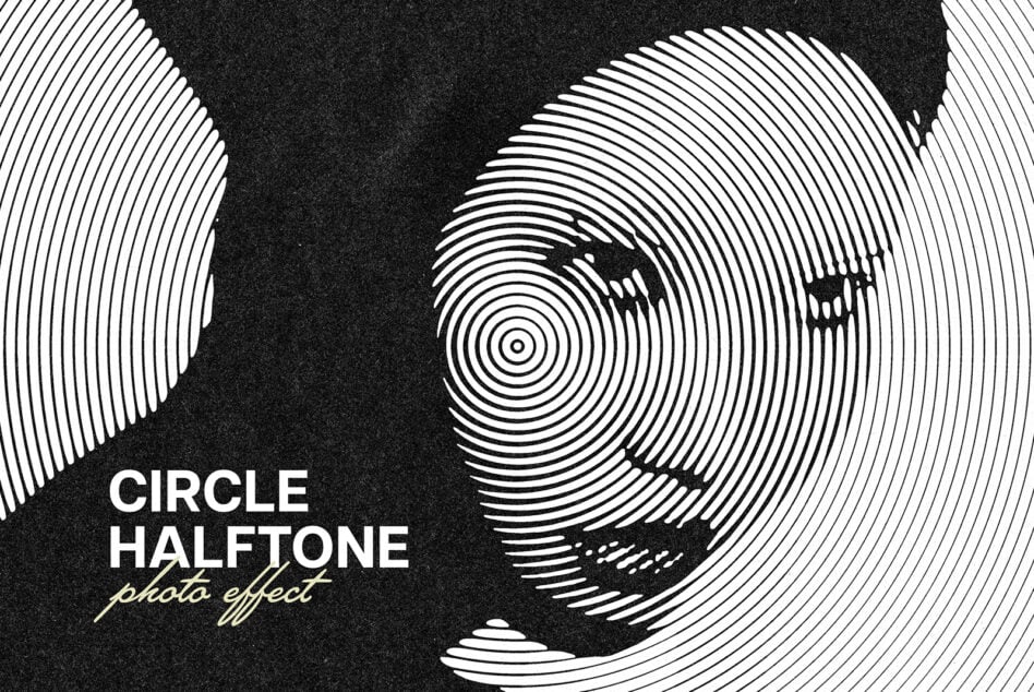 Circle Spin Halftone Photo Effect, Photoshop Effect Graphic | Supply.Family