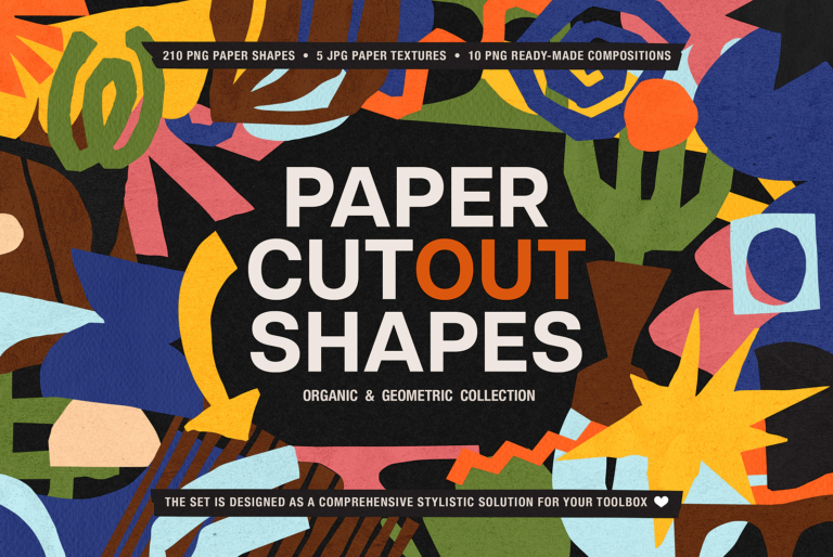 Paper Cut-Out Shapes Collection, Texture Graphic | Supply.Family