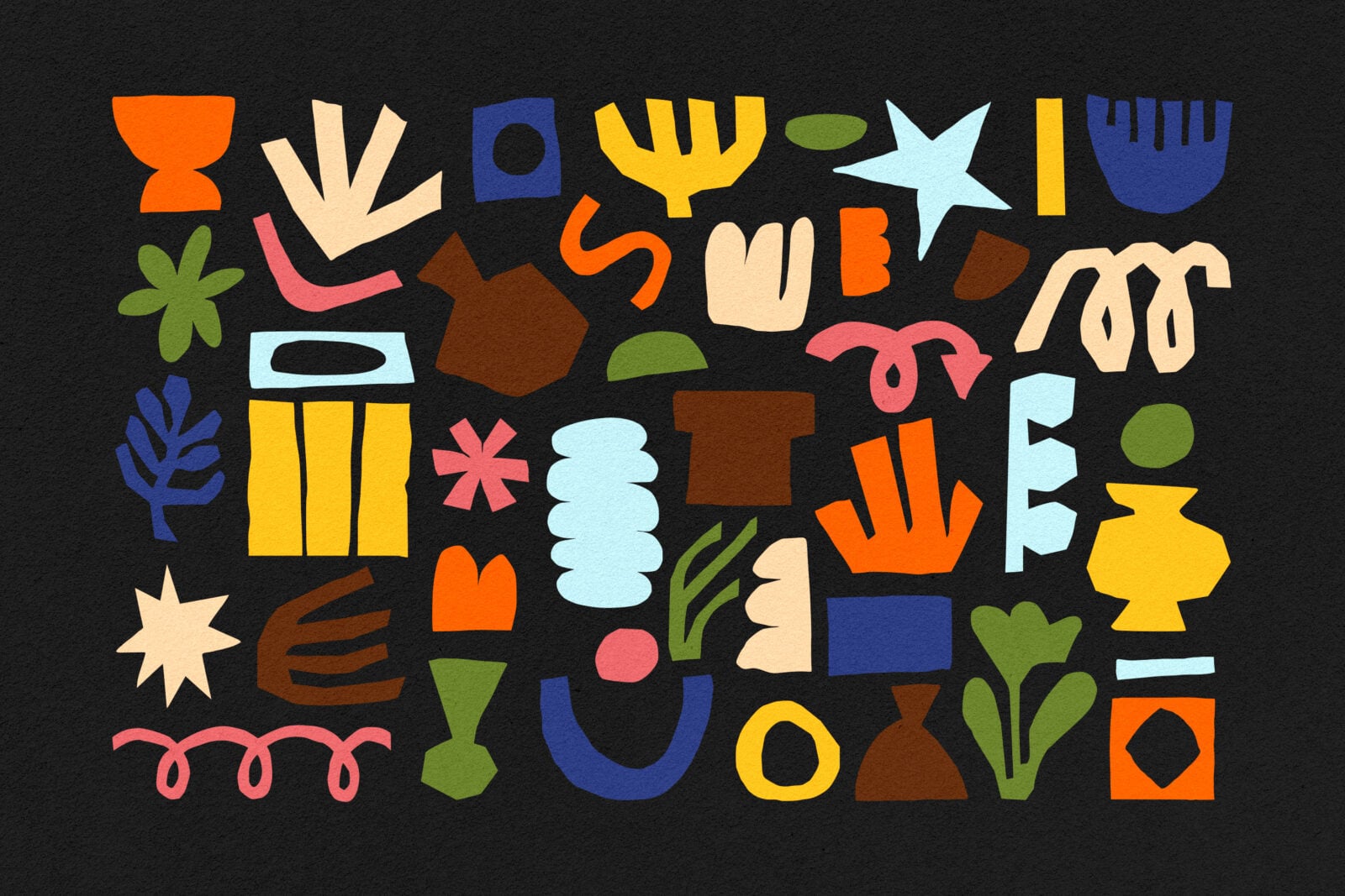 Paper Cut-Out Shapes Collection, Texture Graphic | Supply.Family