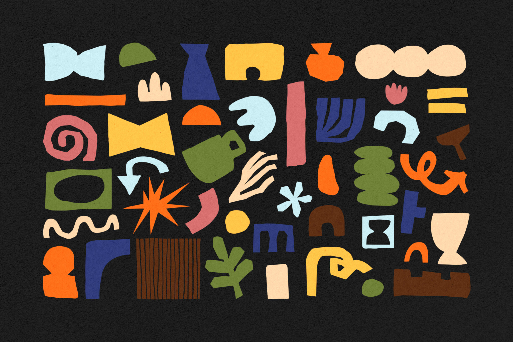 Paper Cut-Out Shapes Collection, Texture Graphic | Supply.Family