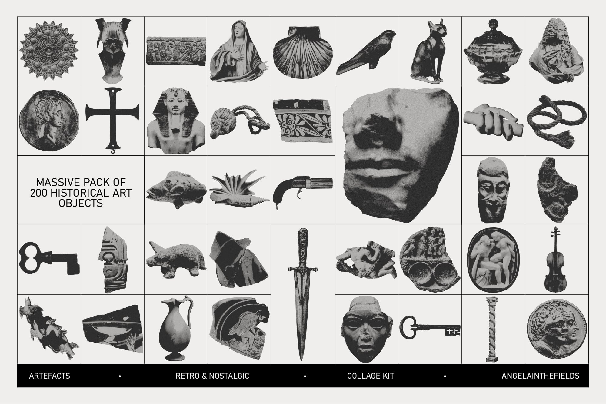 ARTEFACTS Academia Collage Kit, Element Graphic | Supply.Family