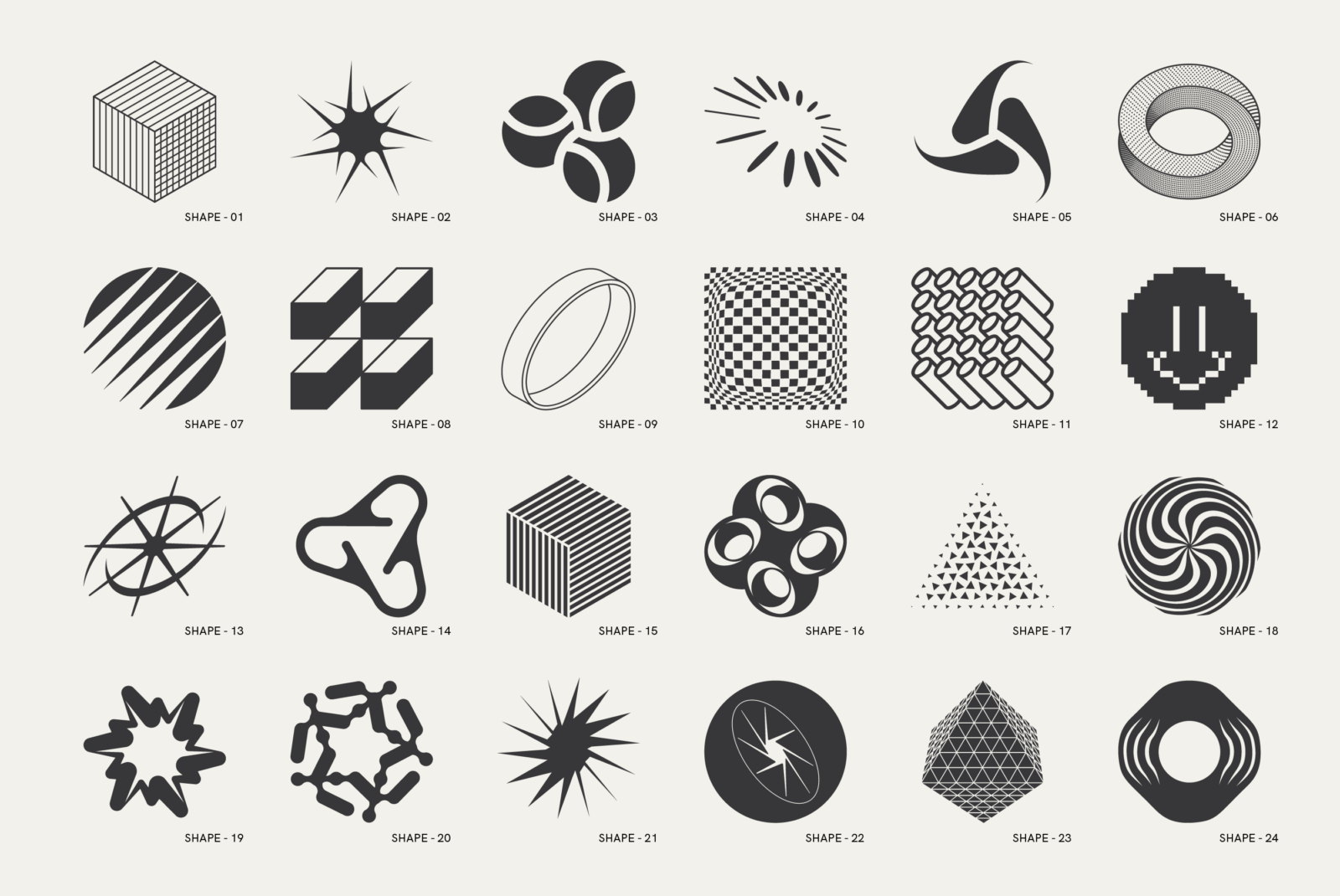 120 Abstract Geometric Shapes. Part 1, Vector Graphic | Supply.Family