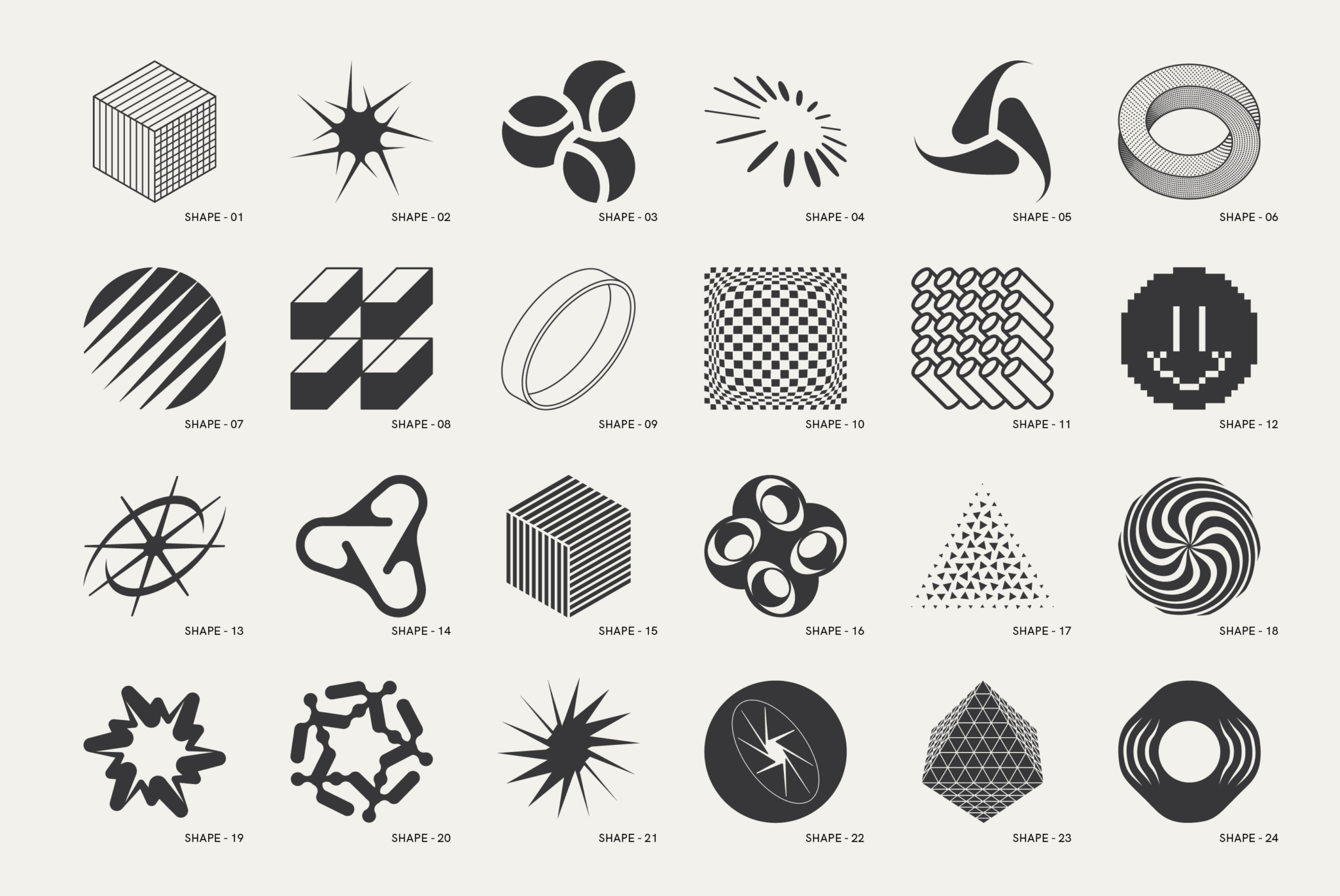 120 Abstract Geometric Shapes. Part 1, Vector Graphic | Supply.Family