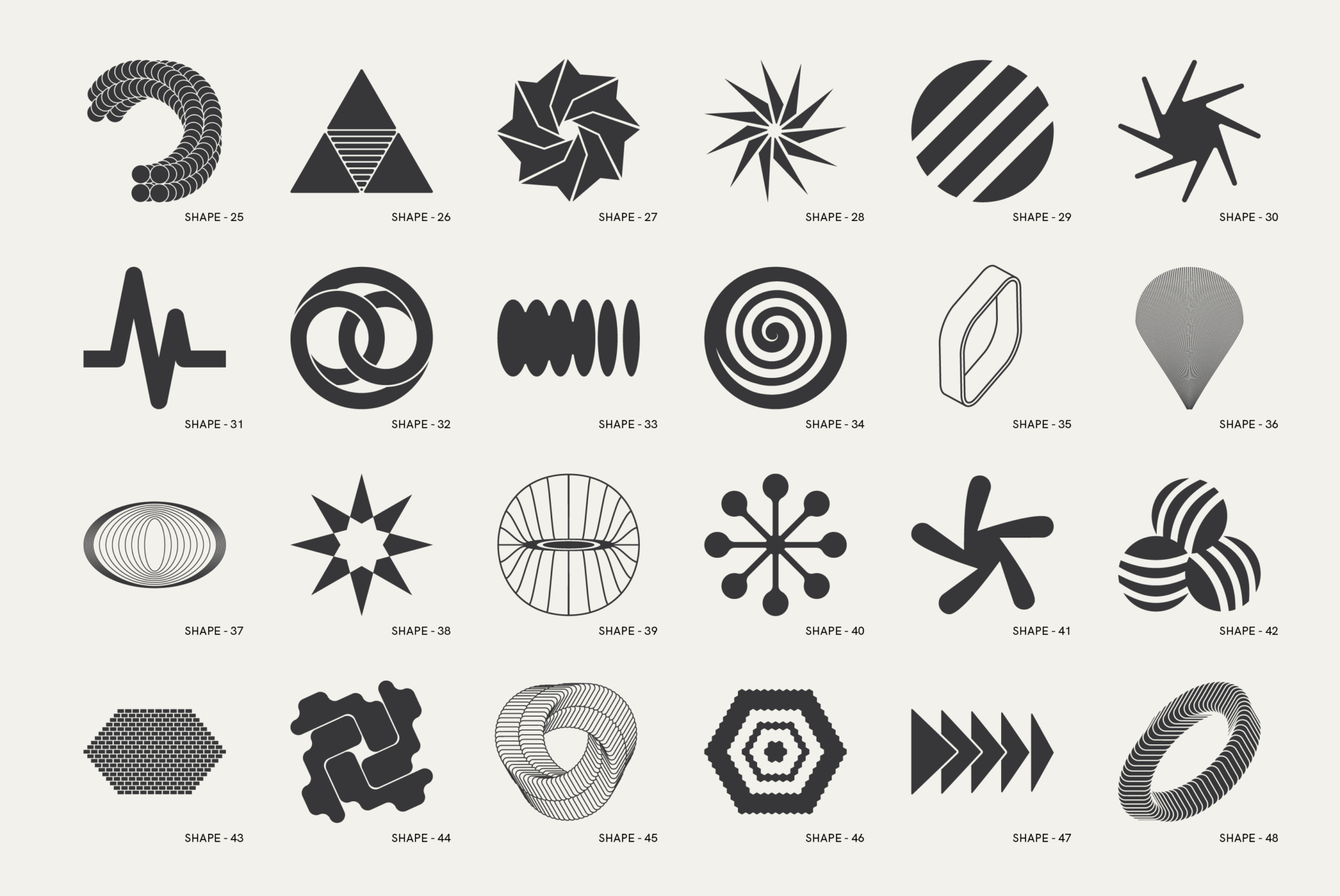 120 Abstract Geometric Shapes. Part 1, Vector Graphic | Supply.Family