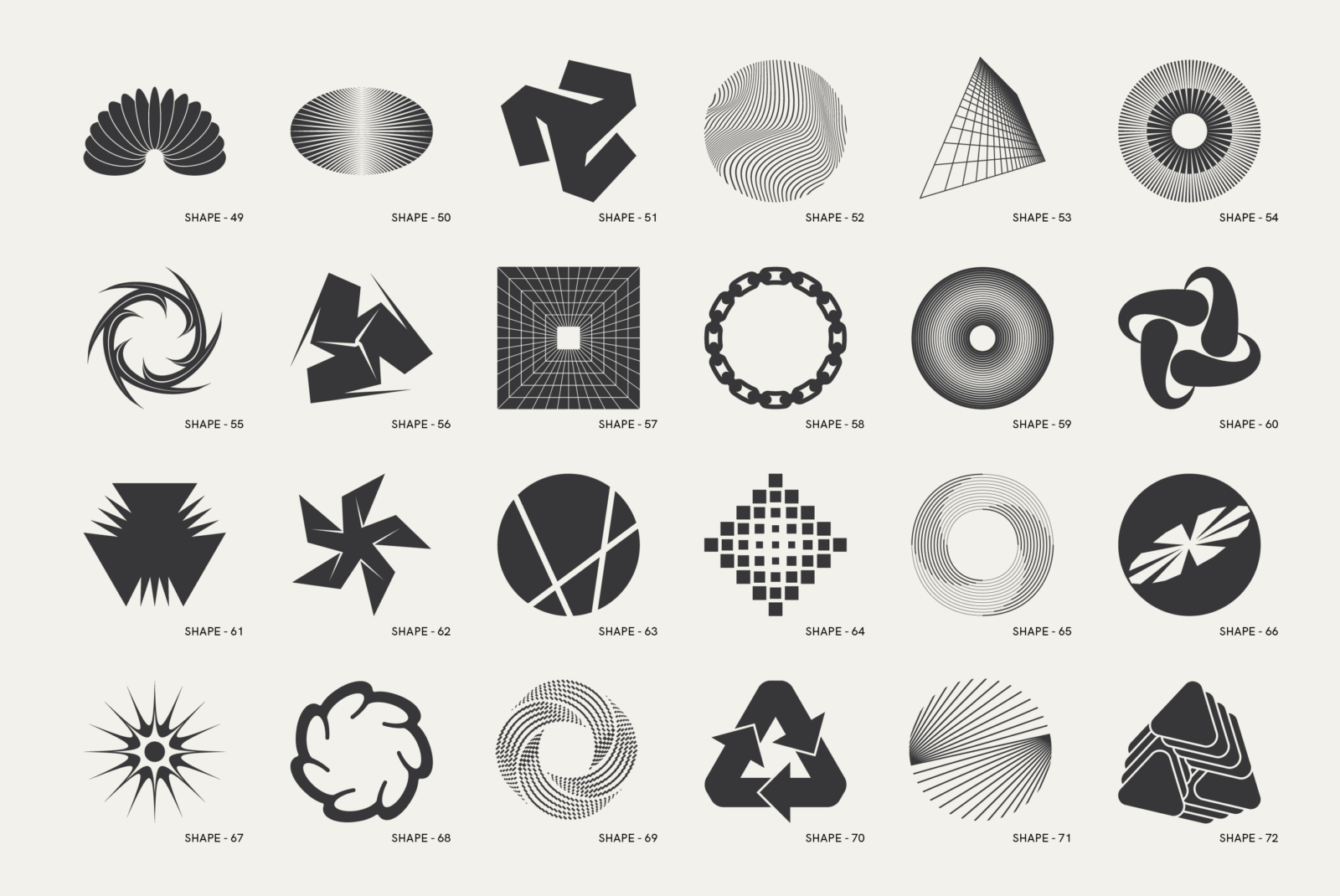 120 Abstract Geometric Shapes. Part 1, Vector Graphic | Supply.Family