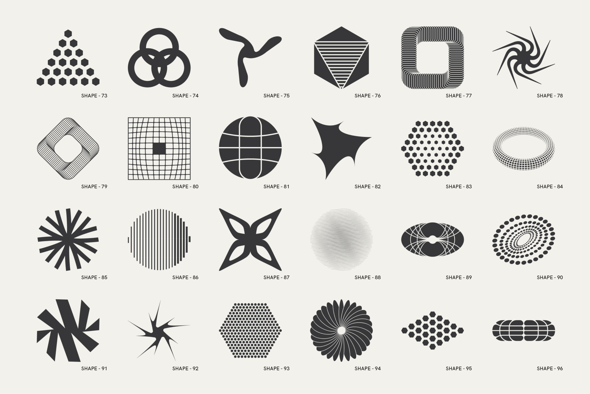 120 Abstract Geometric Shapes. Part 1, Vector Graphic | Supply.Family