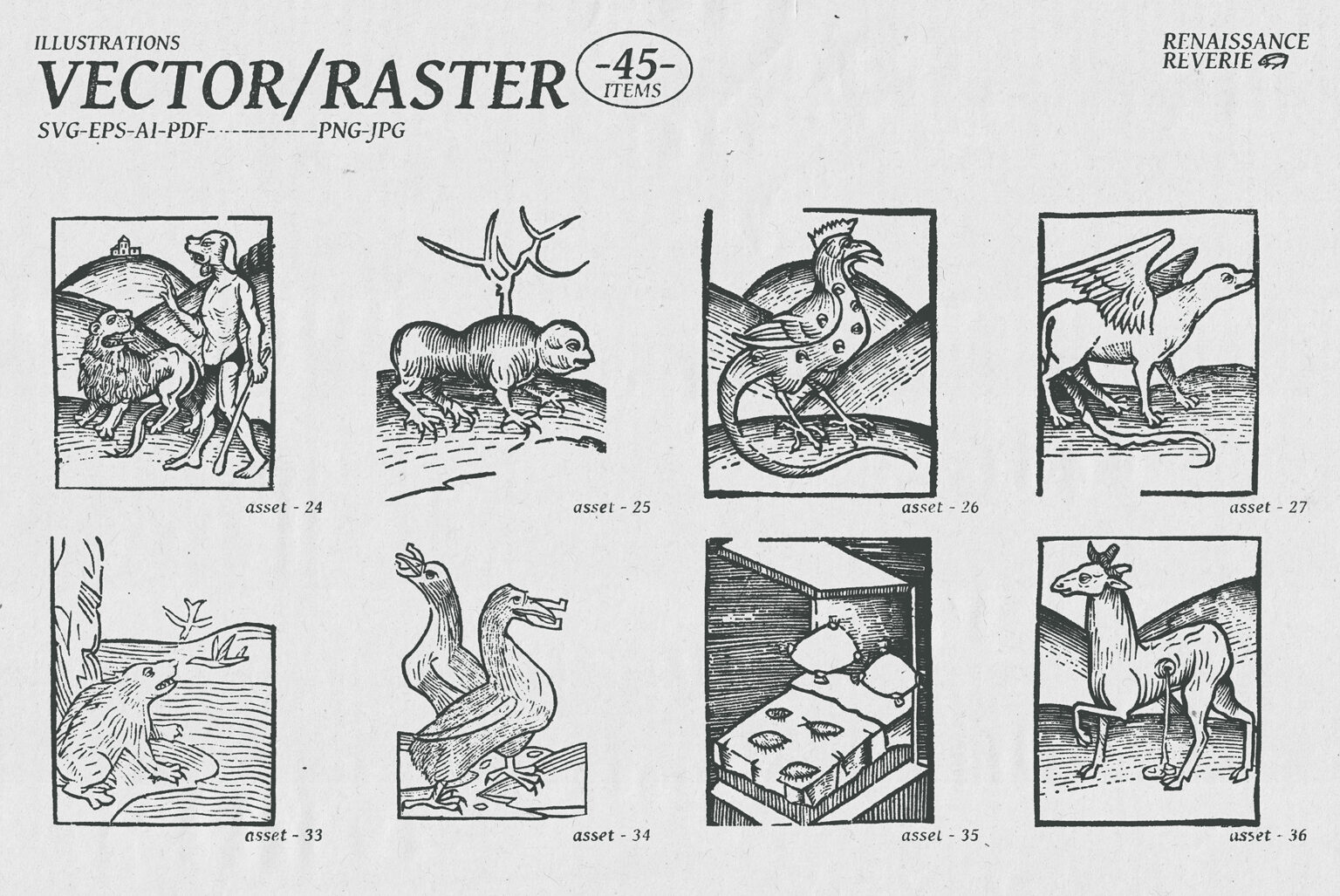 Renaissance Reverie Vector Collection, Vector Graphic | Supply.Family