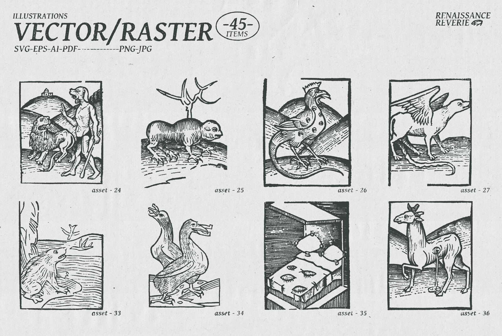 Renaissance Reverie Vector Collection, Vector Graphic | Supply.Family