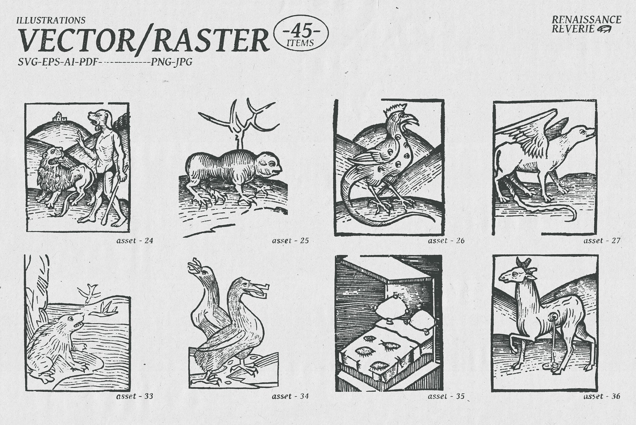 Renaissance Reverie Vector Collection, Vector Graphic | Supply.Family