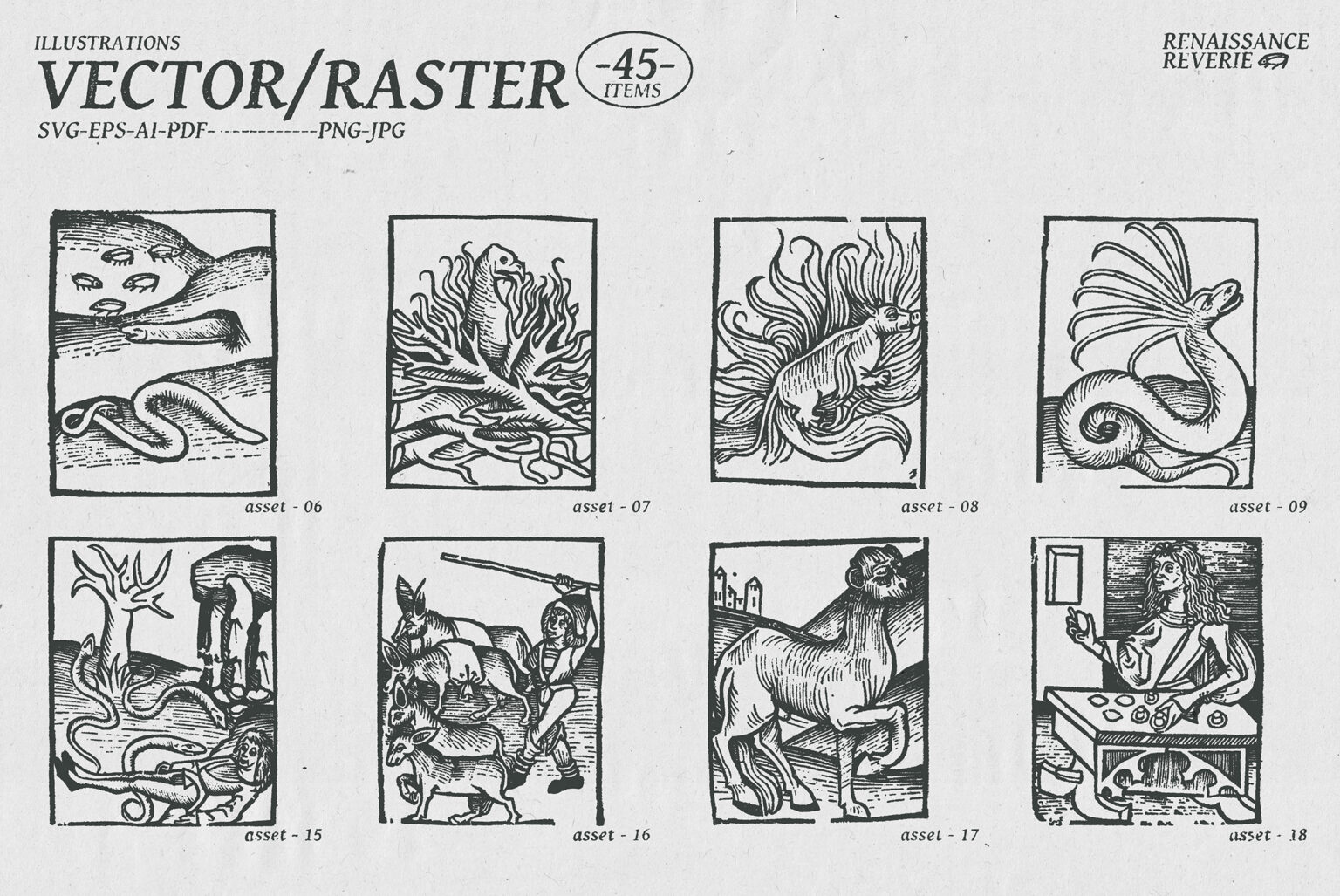 Renaissance Reverie Vector Collection, Vector Graphic | Supply.Family